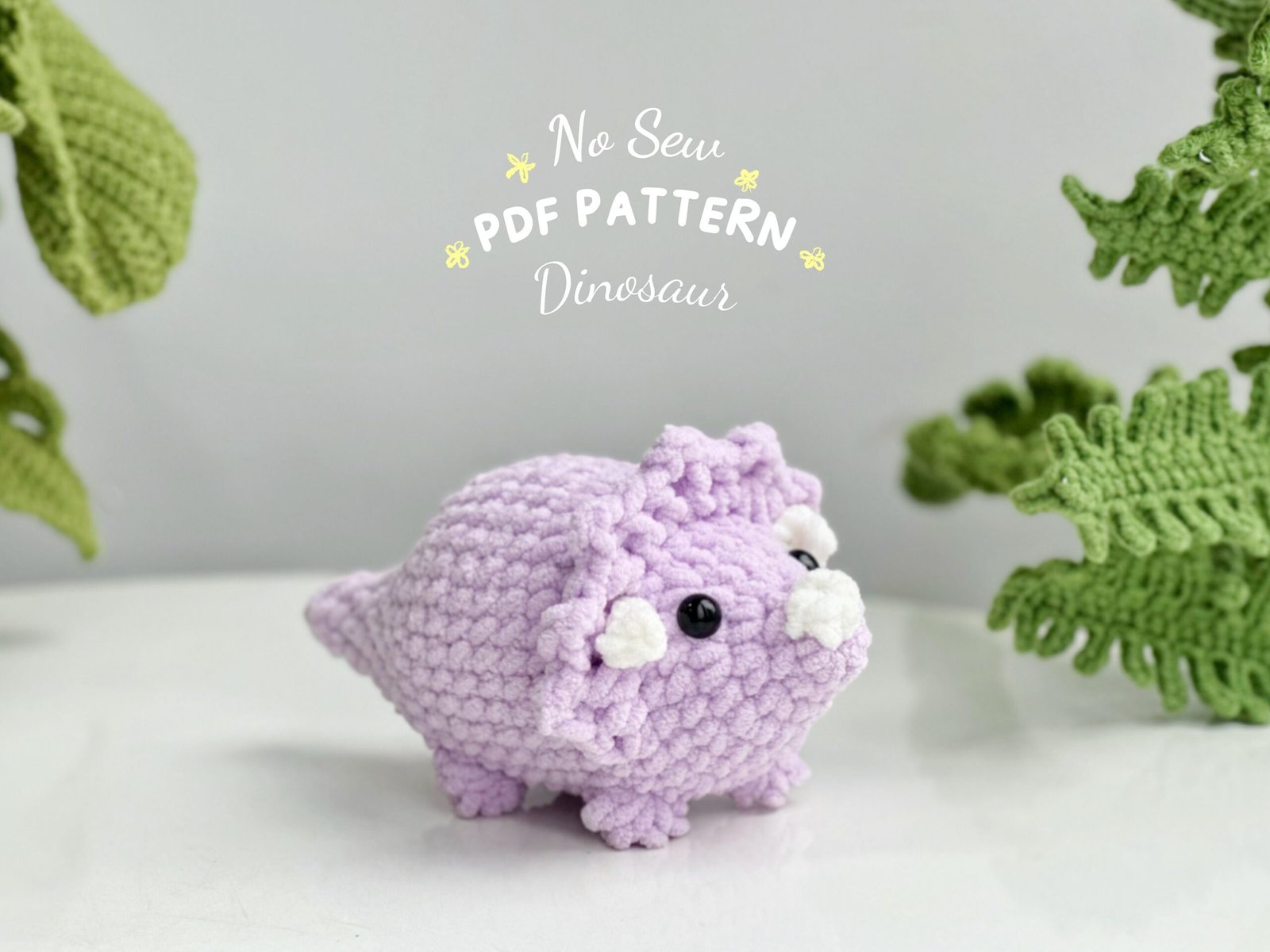 Triceratops Dinosaur No Sew Crochet Pattern, Dinosaur Jurassic World No ...